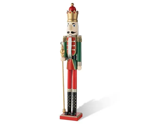 GLITZHOME 42'h Wooden Christmas King Nutcracker
