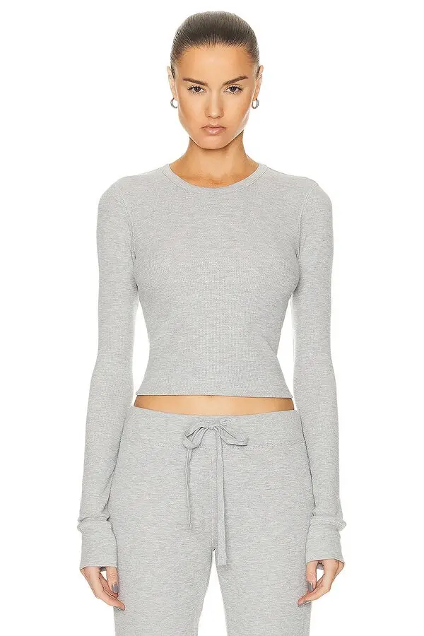 Eterne Long Sleeve Thermal Top - Heather Grey