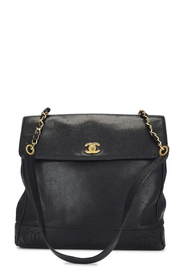 Chanel Caviar Triple Cc Shopper Tote Bag
