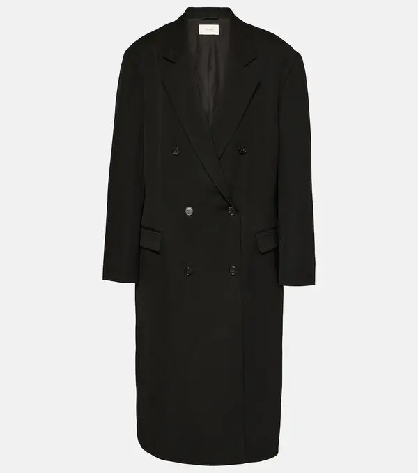 The Row Andy Double-Breasted Wool Coat In Black - 50% Off