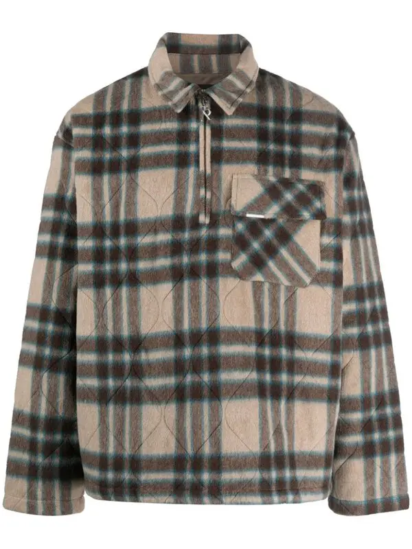 REPRESENT Checked Quilted Shirt Jacket