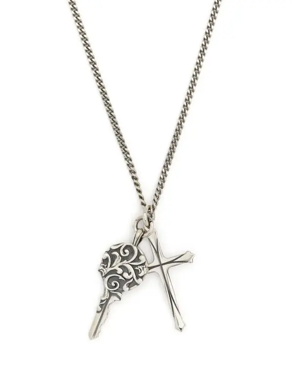 Emanuele Bicocchi Key And Cross Pendant Necklace