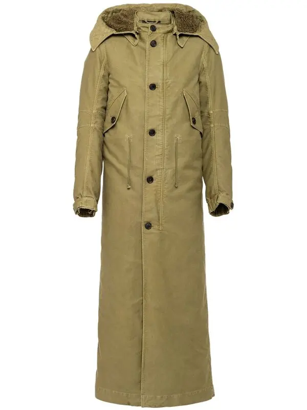 Prada Long Hooded Parka Coat