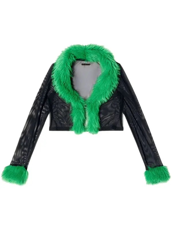Heron Preston Faux-fur Trim Cardigan