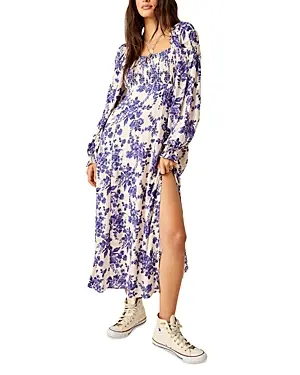 Free People Jaymes Midi Dress In Iris Combo - 70% Off | Editorialist
