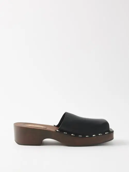 Acne Studios Bark Studded Leather Clogs - Black | Editorialist