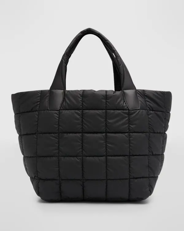 VEECOLLECTIVE Porter Medium Quilted Tote Bag - Matt Black