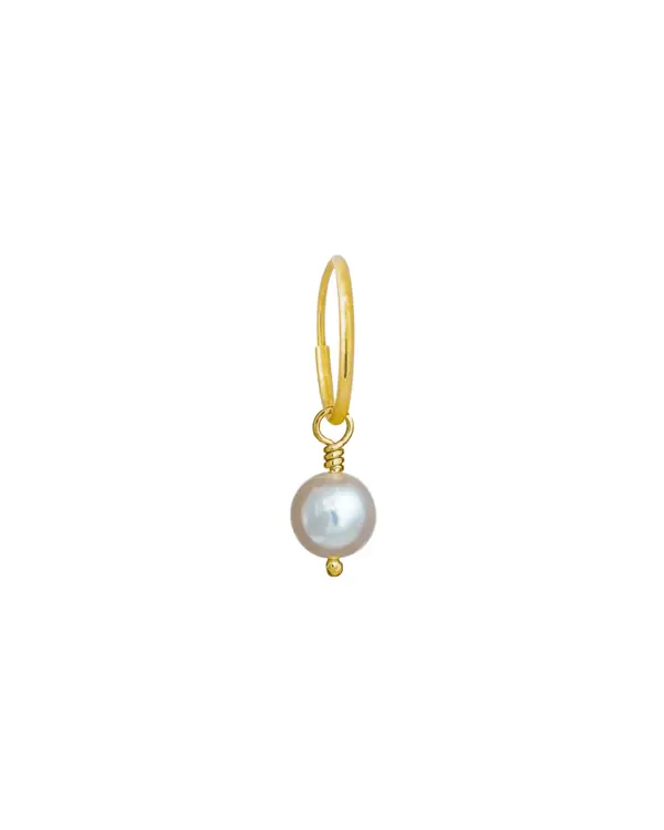 LEE BREVARD 18k White Gold Pearl Drop Earring