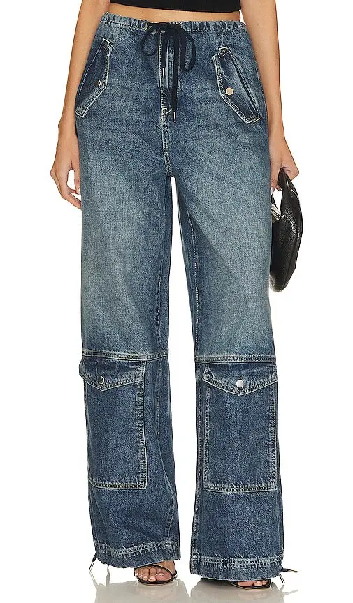 GRLFRND Alix Wide Leg Cargo Jeans