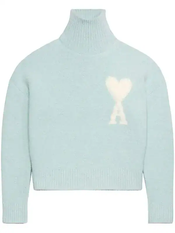 Ami Paris Off White Adc Sweater In Blue 50% Off Editorialist