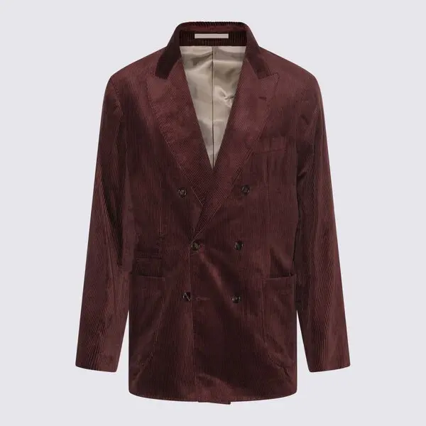 Buy Brunello Cucinelli Burgundy Velvet Blazer - One-color At 33% Off ...