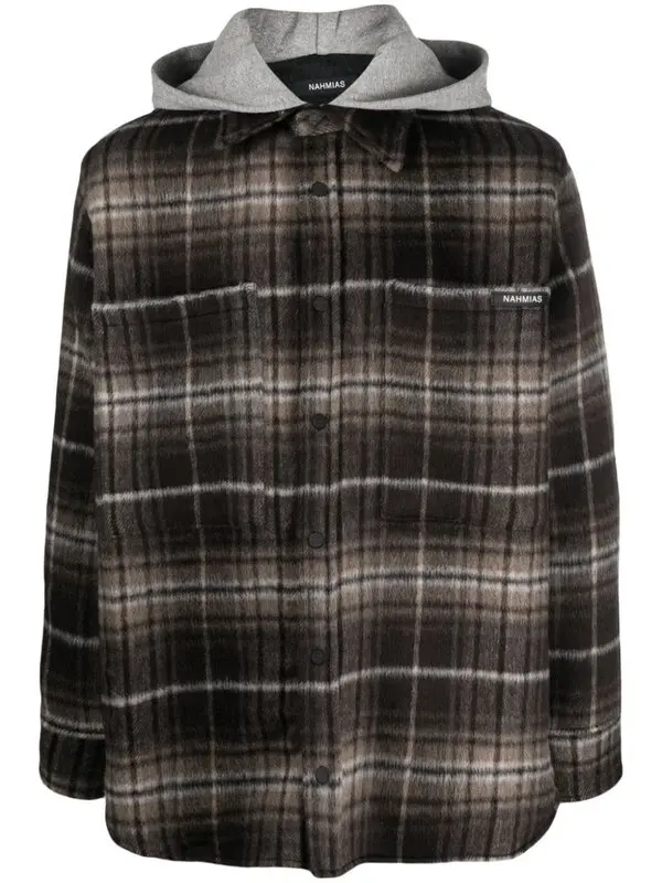 NAHMIAS Check-pattern Hooded Shirt Jacket