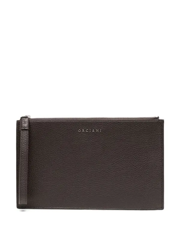 ORTIGNI Leather Clutch - Brown