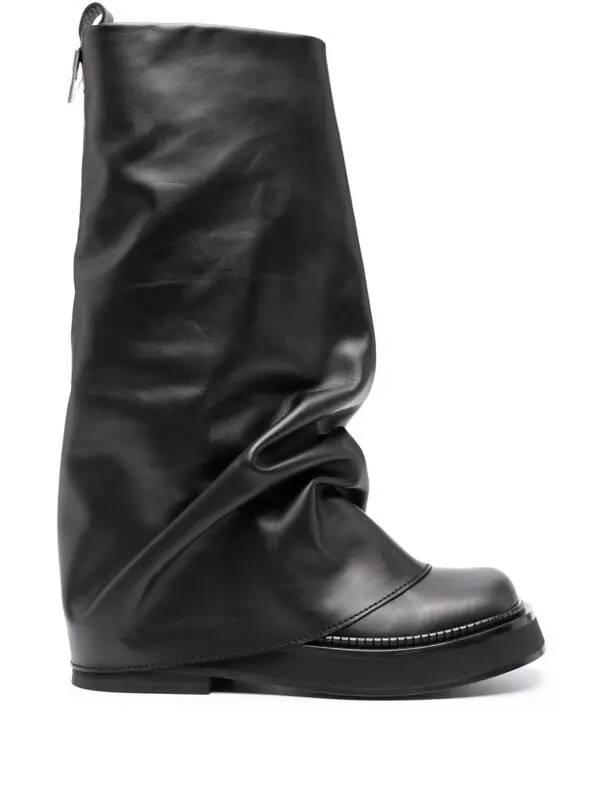 Attico Robin Layered Boots - Black