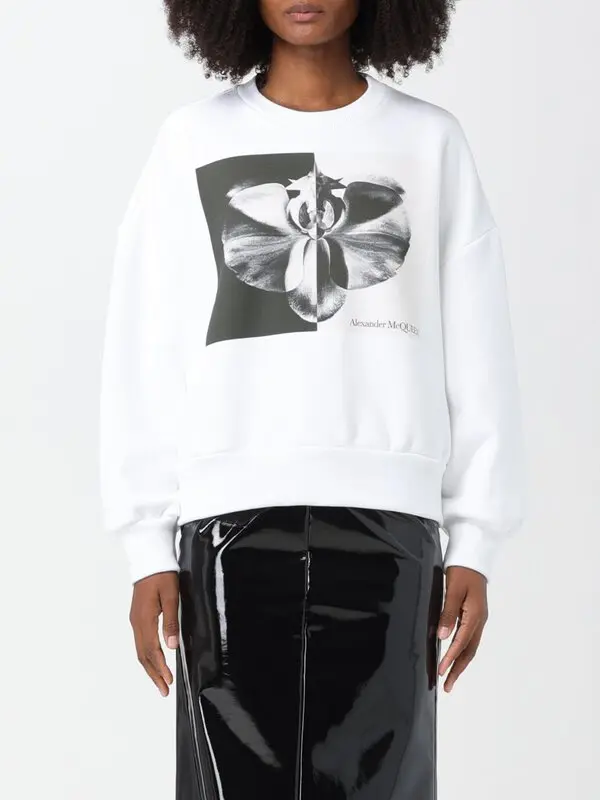 Alexander McQueen Sweatshirt With Orchid Print