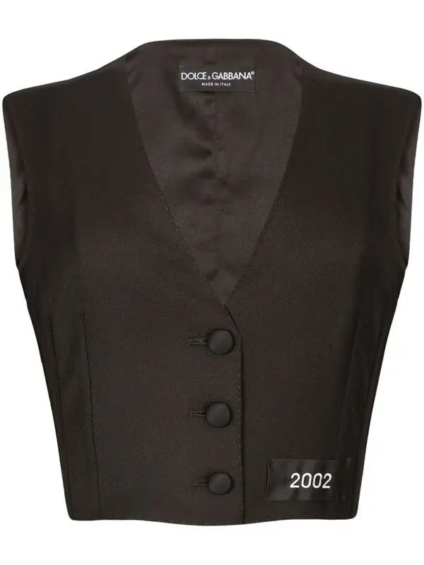 Dolce & Gabbana Number-patch Tailored Cropped Vest