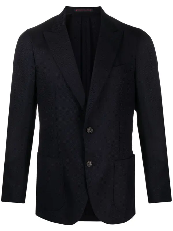 BAGNOLI SARTORIA NAPOLI Single-breasted Virgin Wool Blazer - Blue