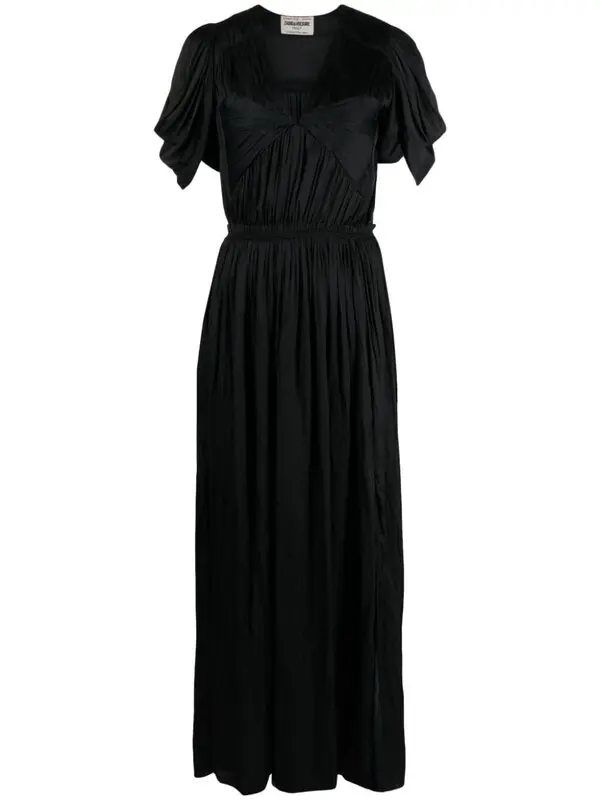 Zadig&Voltaire Bow-embellished Crinkled Satin Dress