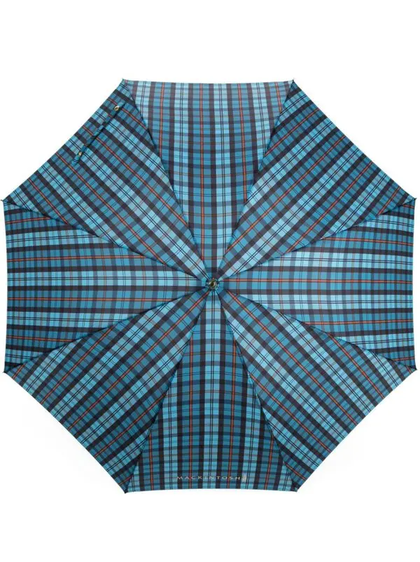 Mackintosh Heriot Whangee-handle Umbrella - Blue