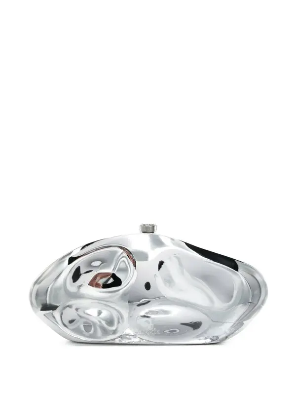 Cult Gaia Caldera Sculpted Clutch - Silver