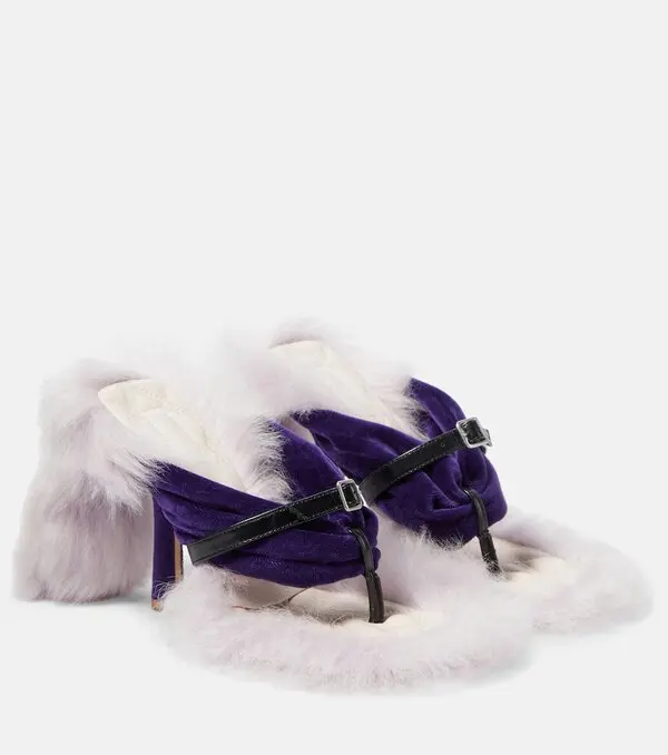 Burberry Shearling-trimmed Sandals