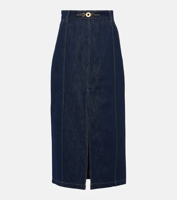 Patou Midi Denim Skirt - Blue