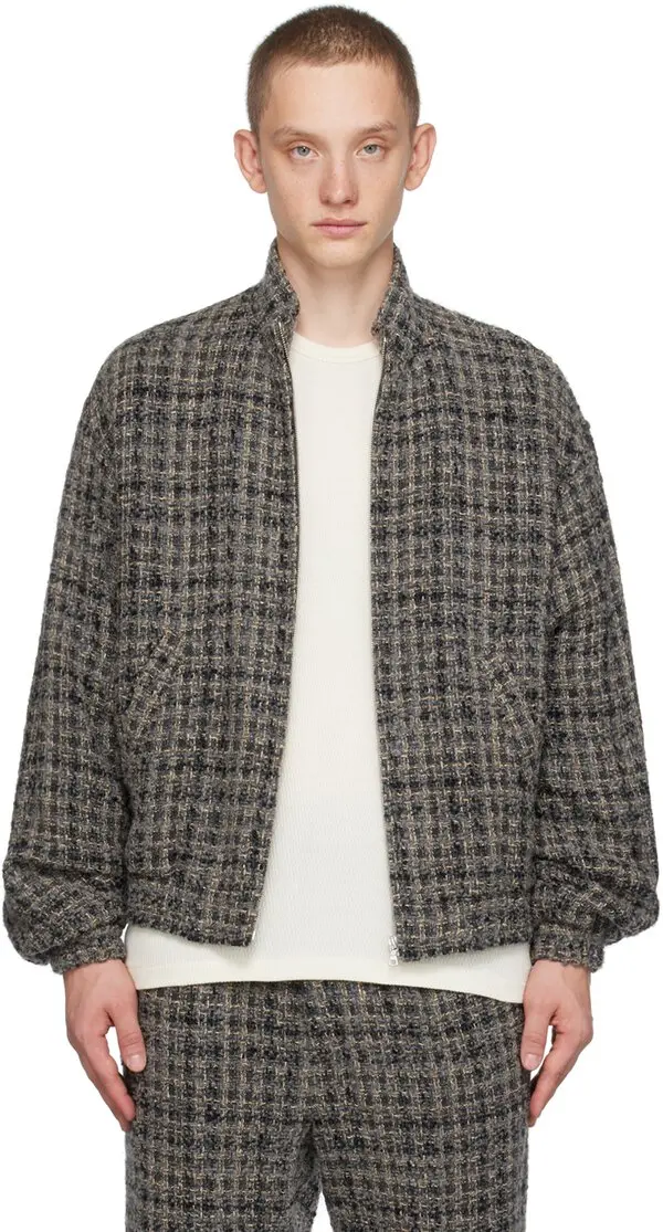 Auralee Gray Homespun Jacket In 24589155 Charcoal Gr - 67% Off  