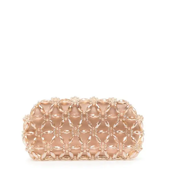 0711 TBILISI Bead-embellished Clutch - Gold