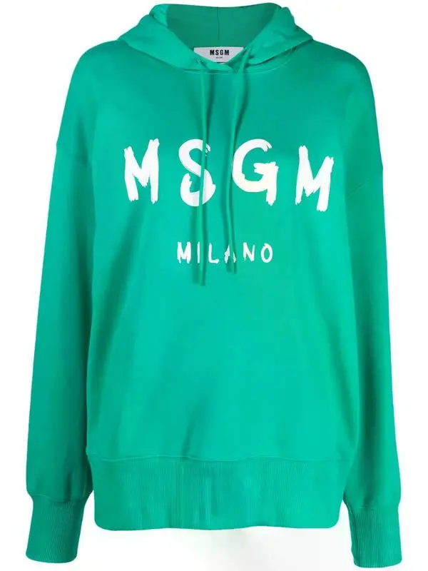 MSGM Logo-print Cotton Hoodie