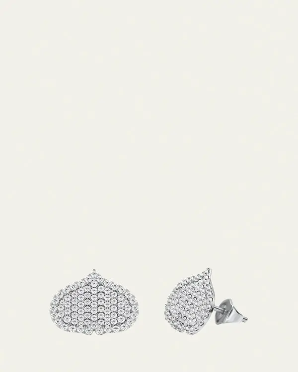 KAMAL Eye Adore Diamond Stud Earrings, 15mm - White Gold