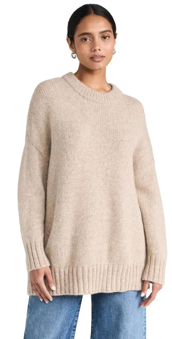 Jenni Kayne Alpaca Cocoon Crewneck Sweater - Oatmeal