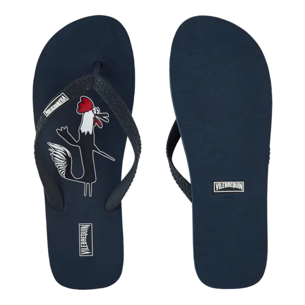 ! VILEBREQUIN Copp In Blue flip flop Vilebrequin - Copp Turtle Logo Flip Flops in Blue COPU3500  main image 3