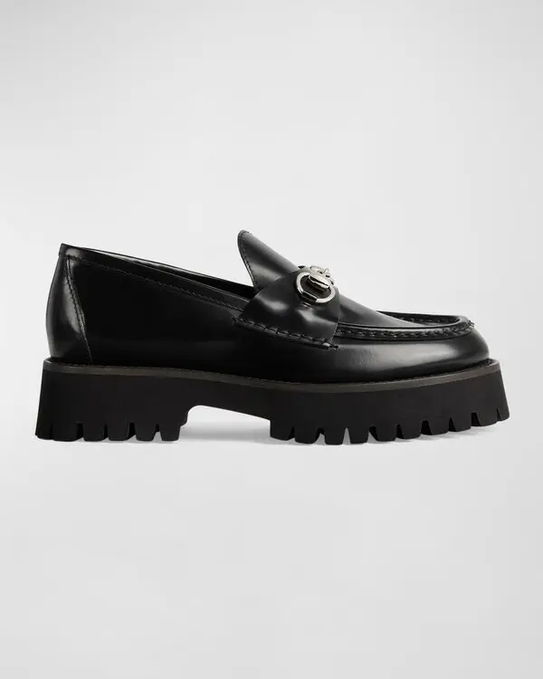 Gucci Sylke Leather Loafers - Nero