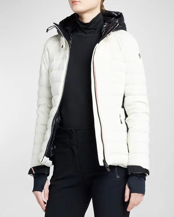 Moncler Bruche Belted Puffer Jacket - White