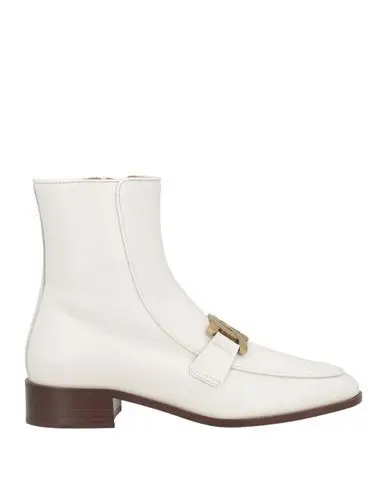 TOD'S Leather Ankle Boots - White