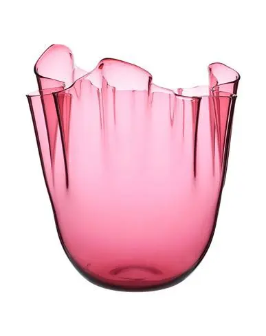 VENINI Fazzoletto Trasp Vase Burgundy Blown Glass - Red | Editorialist