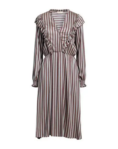 Buy Momoni Midi Dress Cocoa Viscose, Silk - Brown At 48% Off | Editorialist