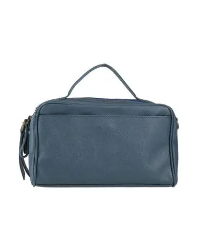 CORSIA Bowler Bag In Leather With Detachable Shoulder Strap - Blue