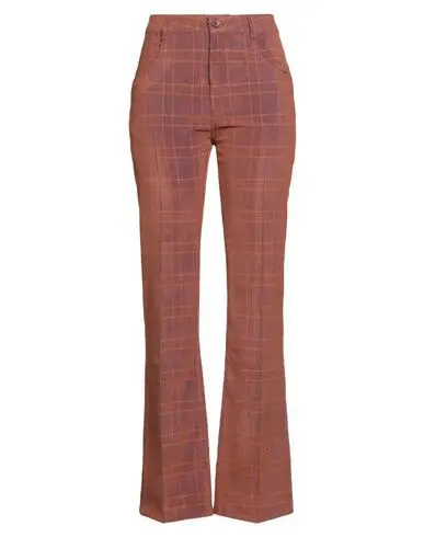 Alexander Mcqueen Flared Tartan Pants In Rust 79% Off Editorialist