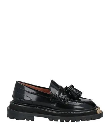 Sandro Leather Loafers With Tassels - Black