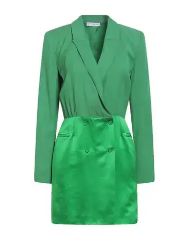 green satin blazer dress IT'S THE FIT FOR ME SATIN BLAZER DRESS GREEN – AKIRA main image 0