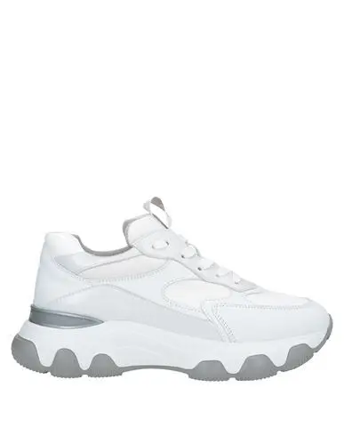 Hogan Sneakers In Soft Leather And Textile Fibers - White
