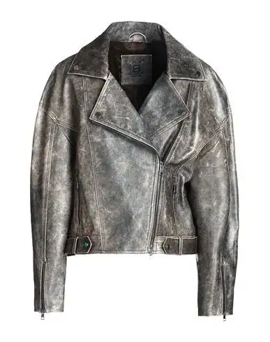 8 BY YOOX Leather Biker Jacket Jacket Khaki Lambskin - Beige | Editorialist