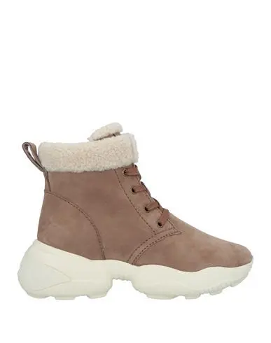Hogan Light Brown Leather Ankle Boots