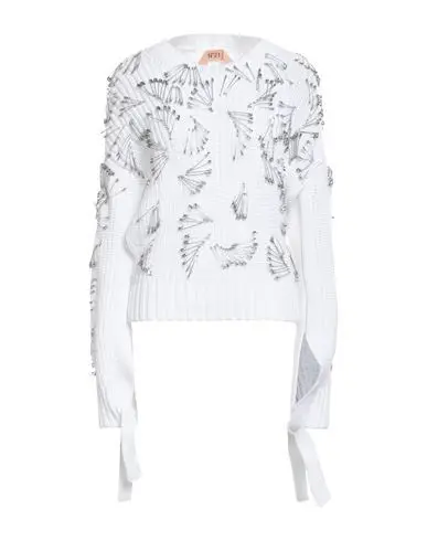 N°21 Cotton Knit Sweater With Appliqués