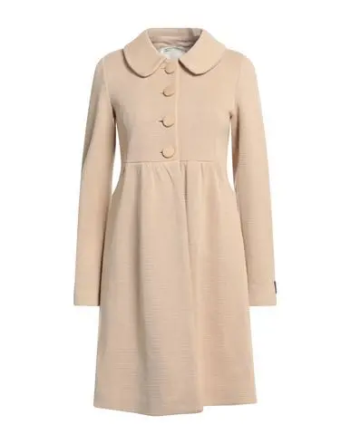 EMMA & GAIA Flannel Single-breasted Coat - Beige