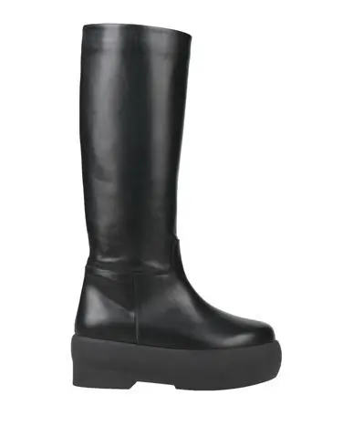 GIA BORGHINI Leather Flatform Boots - Black