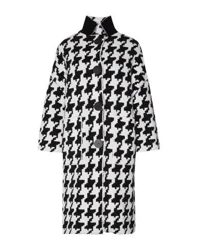 Liviana Conti Single-breasted Houndstooth Coat - Black