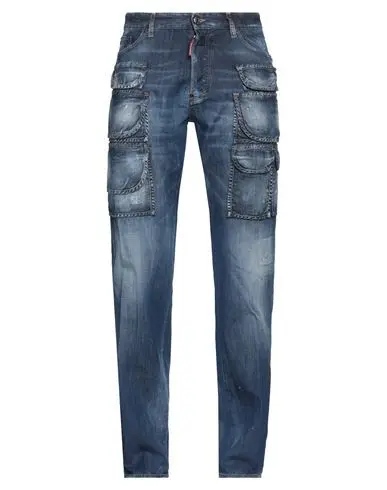 Dsquared2 Jeans In Stretch Denim With Leather Trim