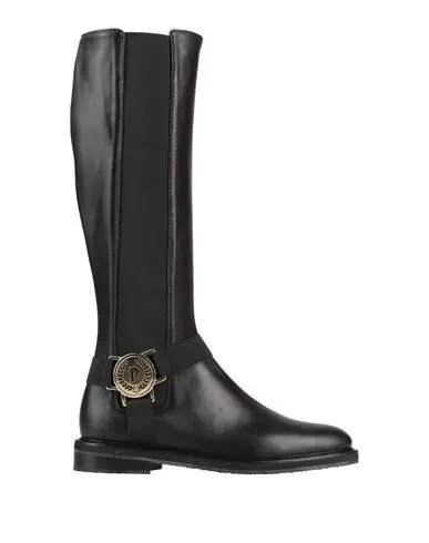 Buy POLLINI Knee Boots Calfskin, Textile Fibers - Black At 31% Off ...